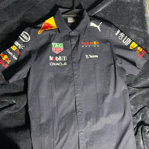 Puma | Shirts | Puma Red Bull Racing Button Up Shirt | Poshmark